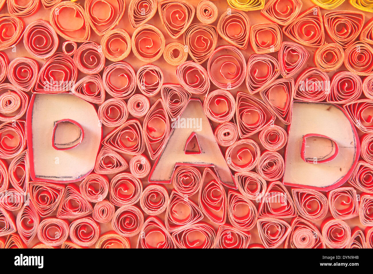 Word “ DAD ” father's Day made from paper Stock Photo - Alamy