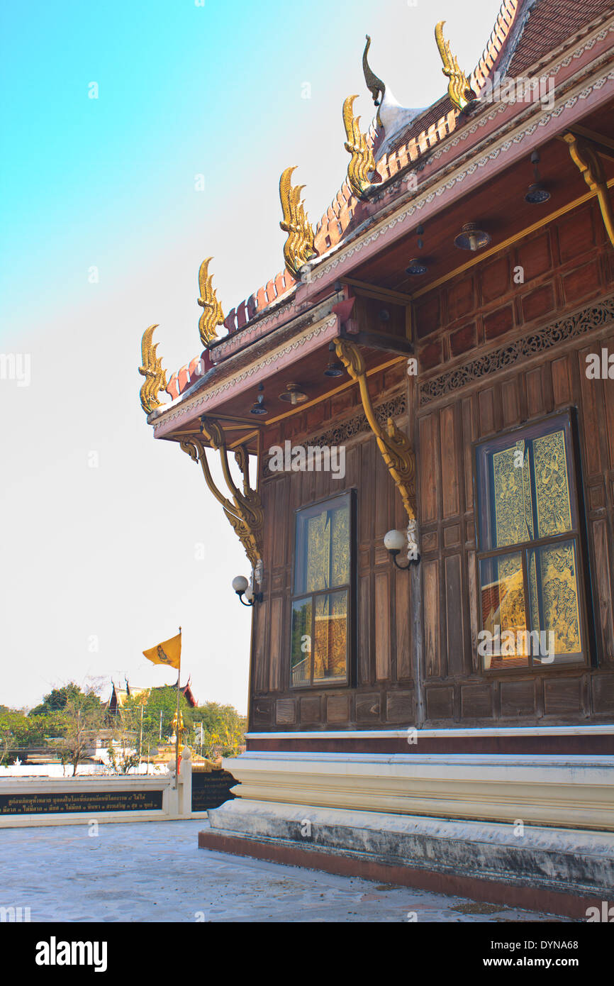 Traditional Thai style gable on the roof in Thai temple Stock Photo - Alamy