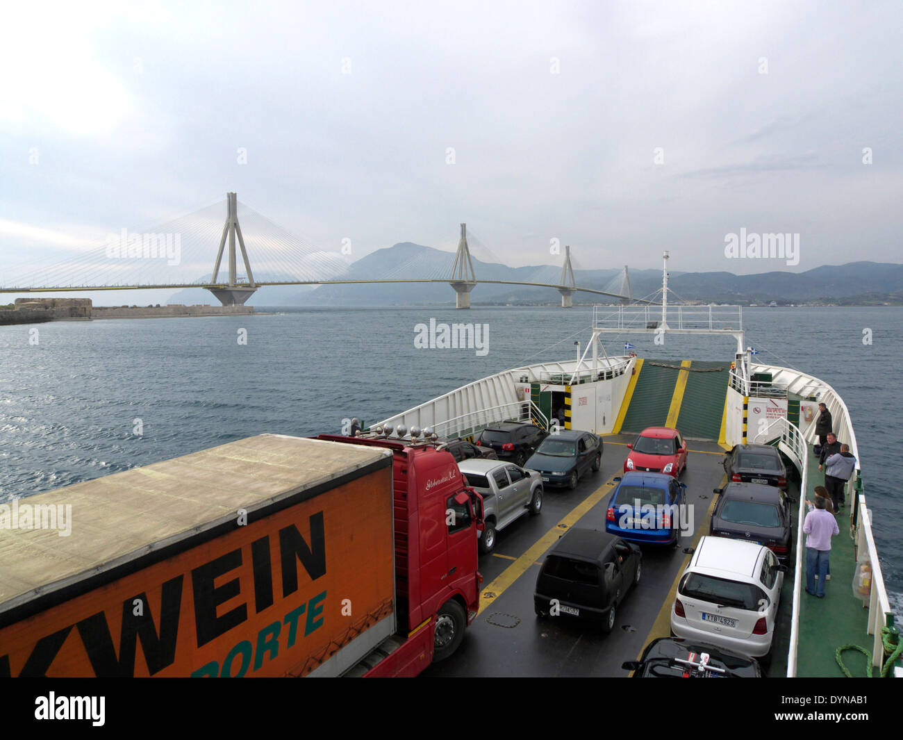 greece gulf of corinth patras the bridge from rio to antirrio Stock ...