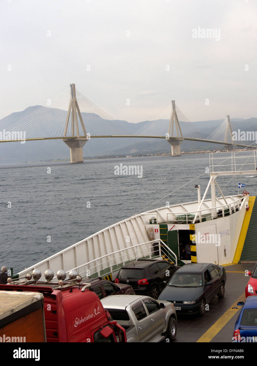 greece gulf of corinth patras the bridge from rio to antirrio Stock ...