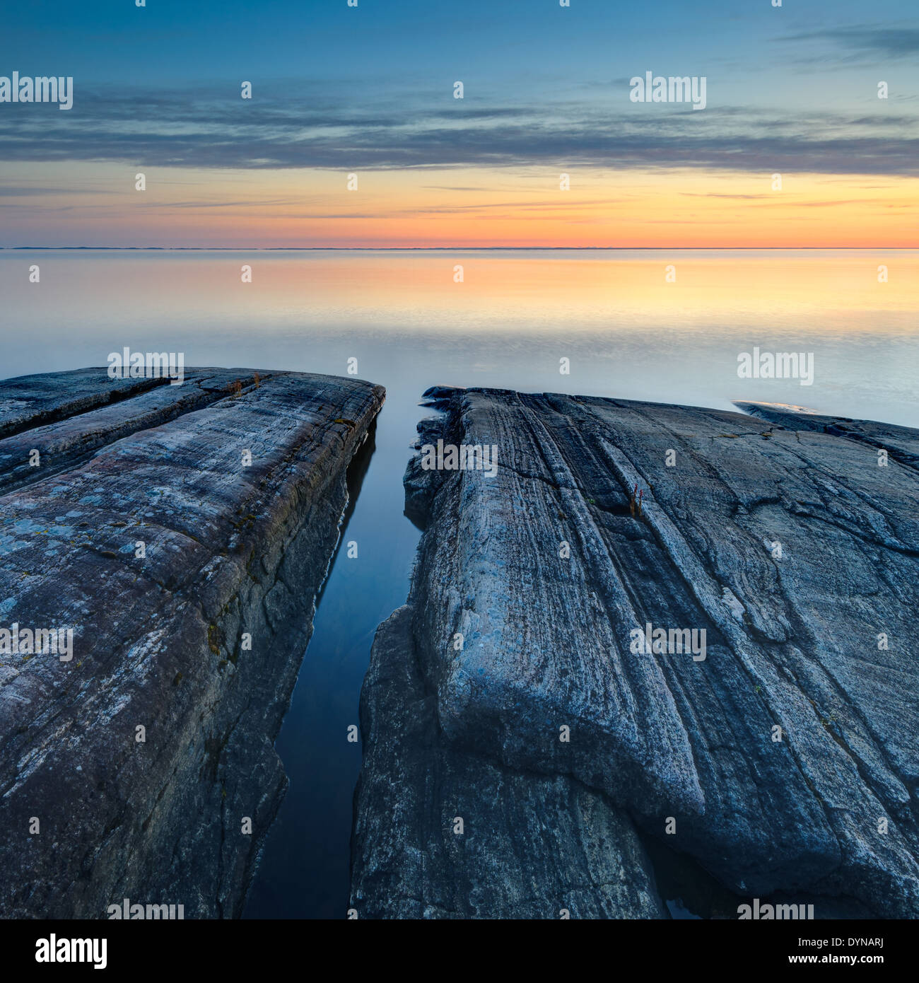 Lake Vänern at sunset, Djurö National park Stock Photo - Alamy
