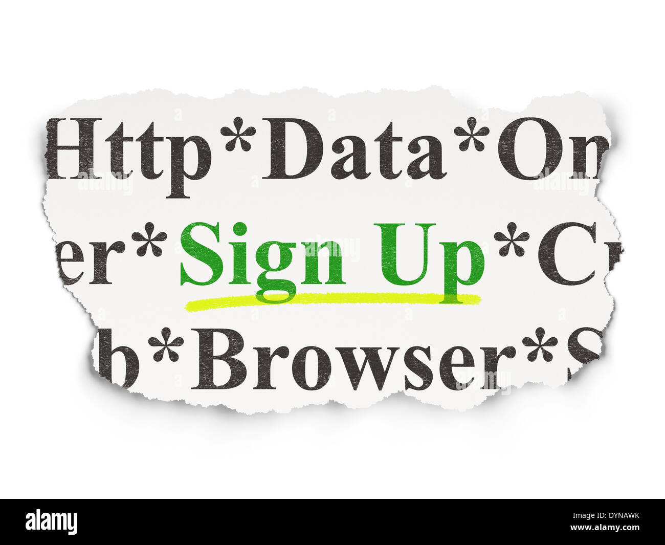 Web development concept: Sign Up on Paper background Stock Photo - Alamy