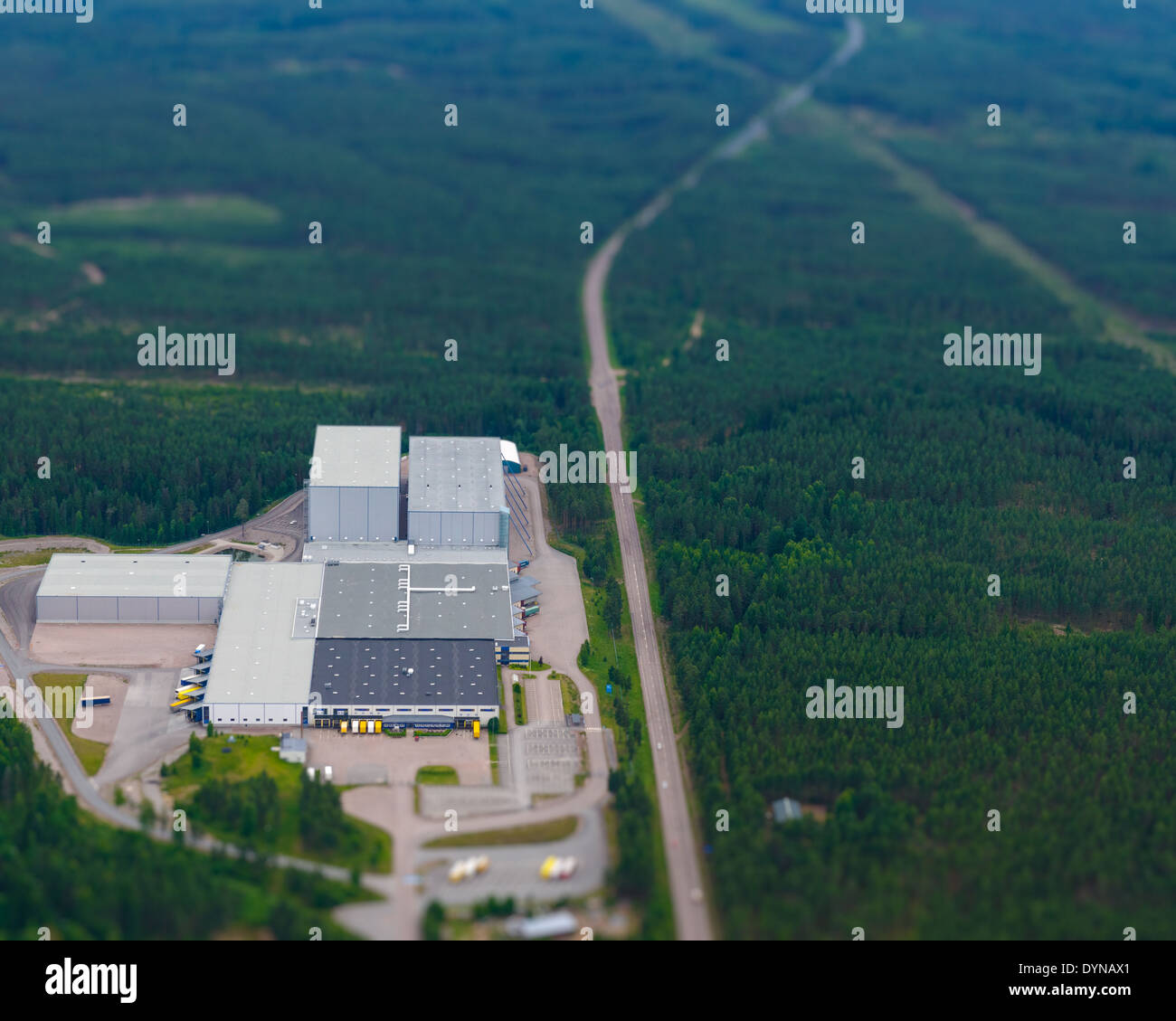 Aerial view of industrial building Stock Photo - Alamy