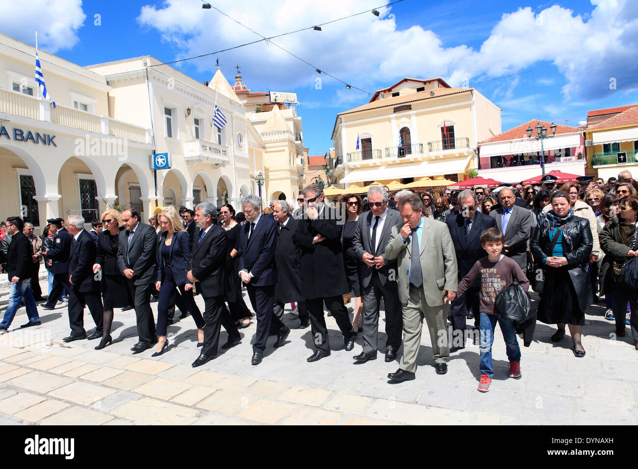 greece ionian zakynthos island easter good friday religious procession ...