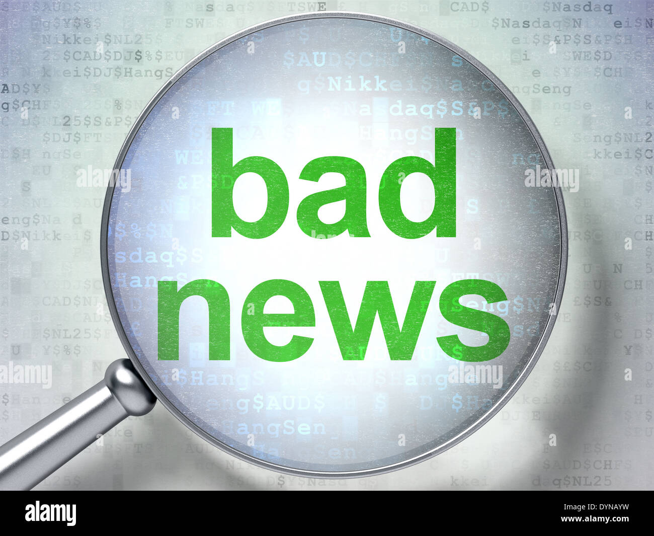 News concept: Bad News with optical glass Stock Photo - Alamy