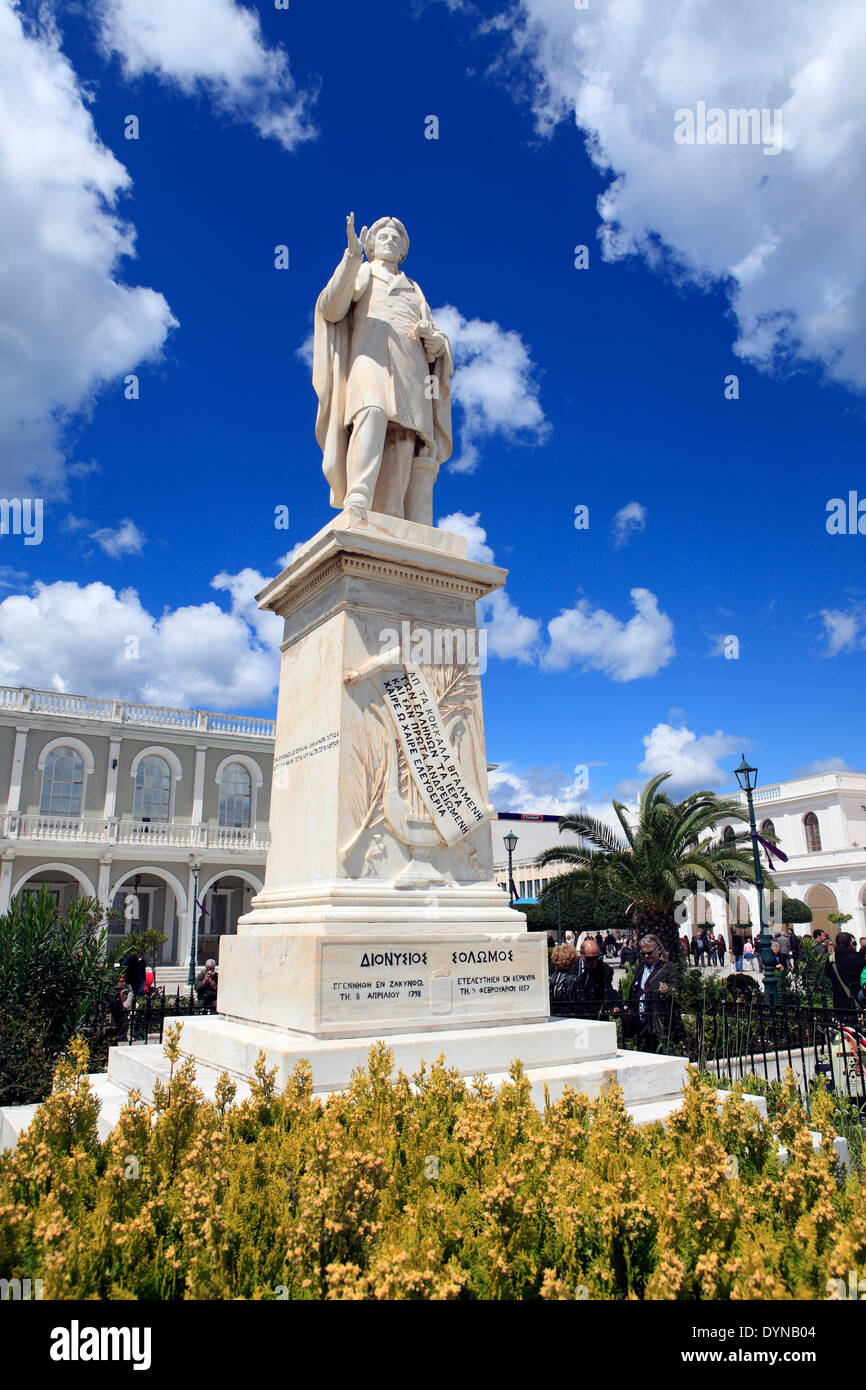 greece ionian zakynthos island main square the statue of dionysios ...