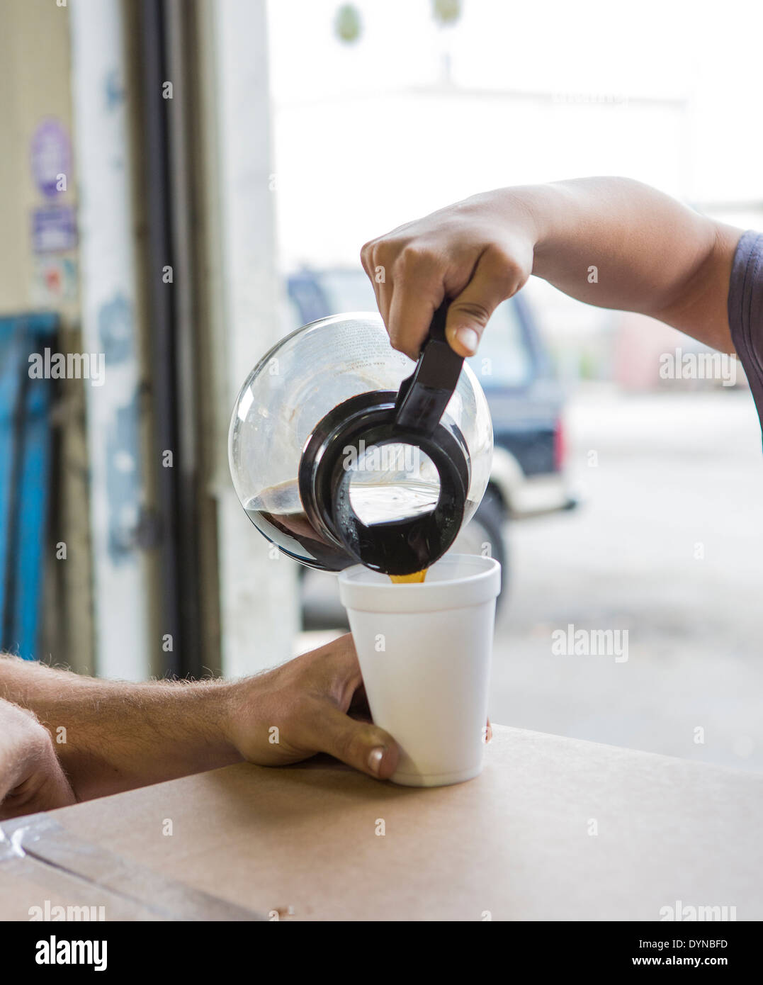 Pouring coffee cup on hi-res stock photography and images - Alamy