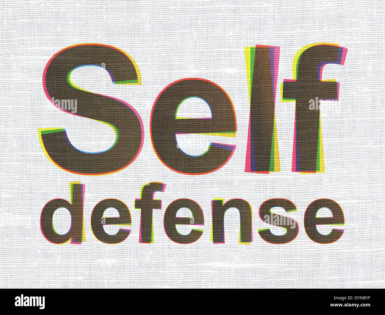 Protection concept: Self Defense on fabric texture background Stock ...