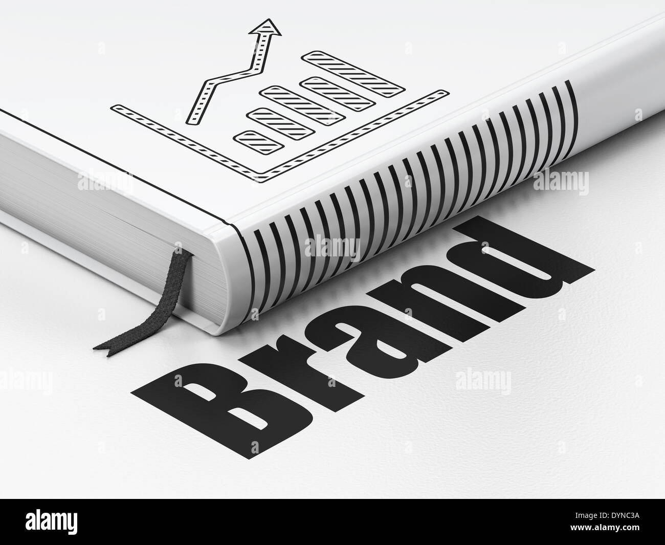 Marketing concept: book Growth Graph, Brand on white background Stock ...