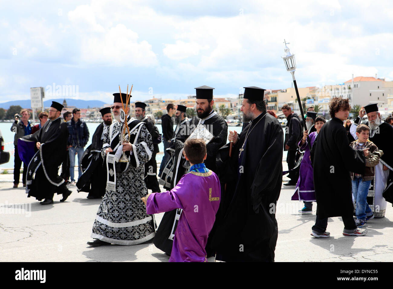 greece ionian zakynthos island easter good friday religious procession ...