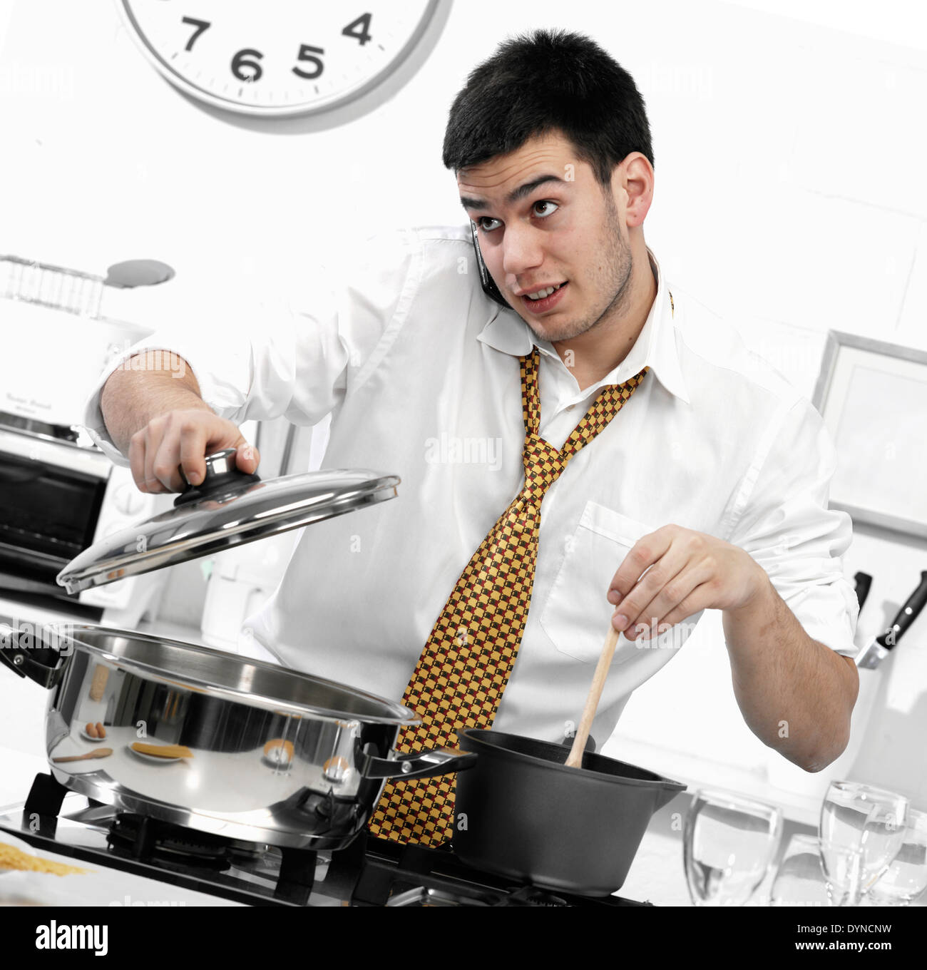 Business man talking on the phone in square hi-res stock photography ...