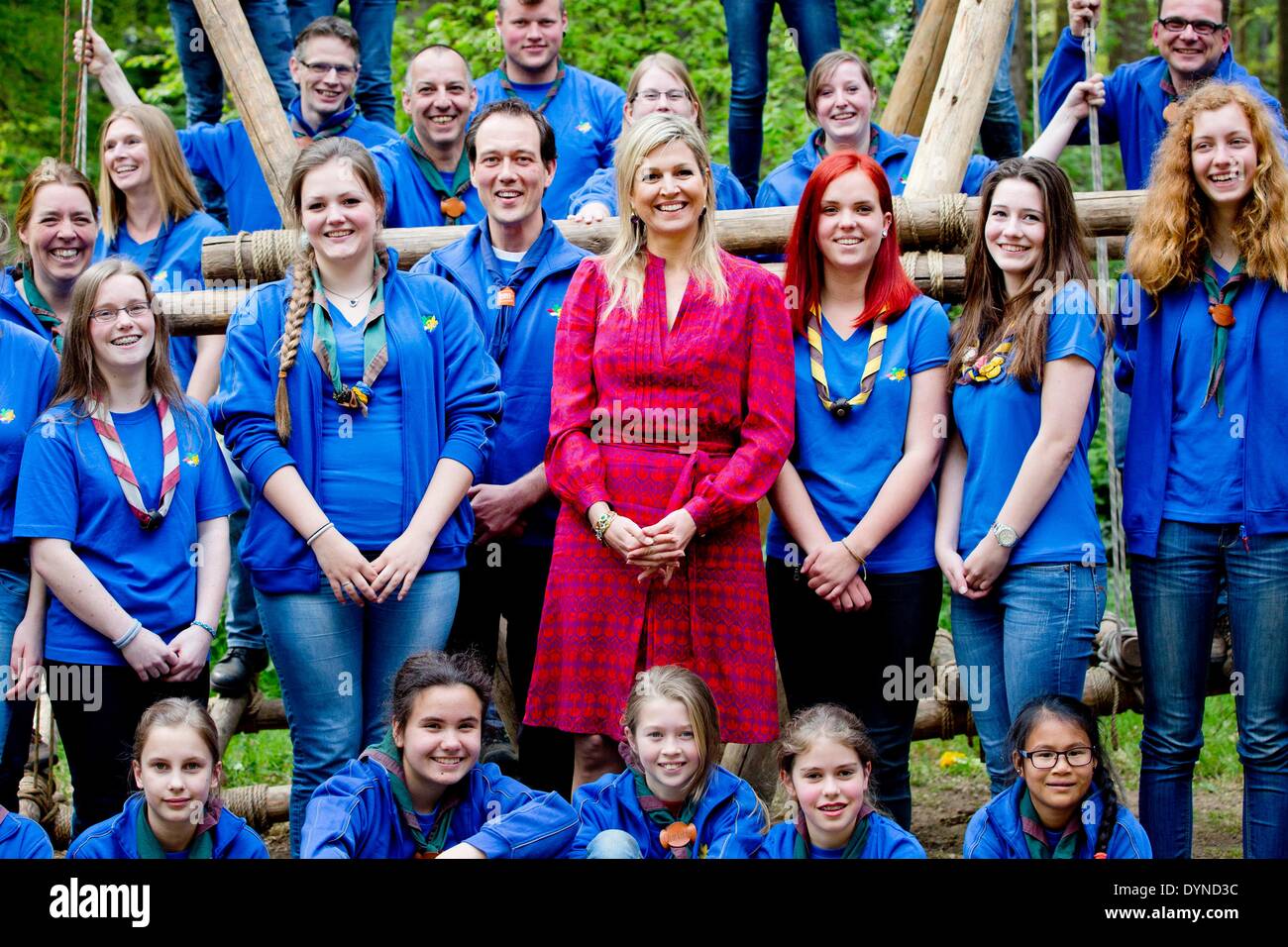 Queen Maxima of The Netherlands visits girls scouting group of Scouting ...