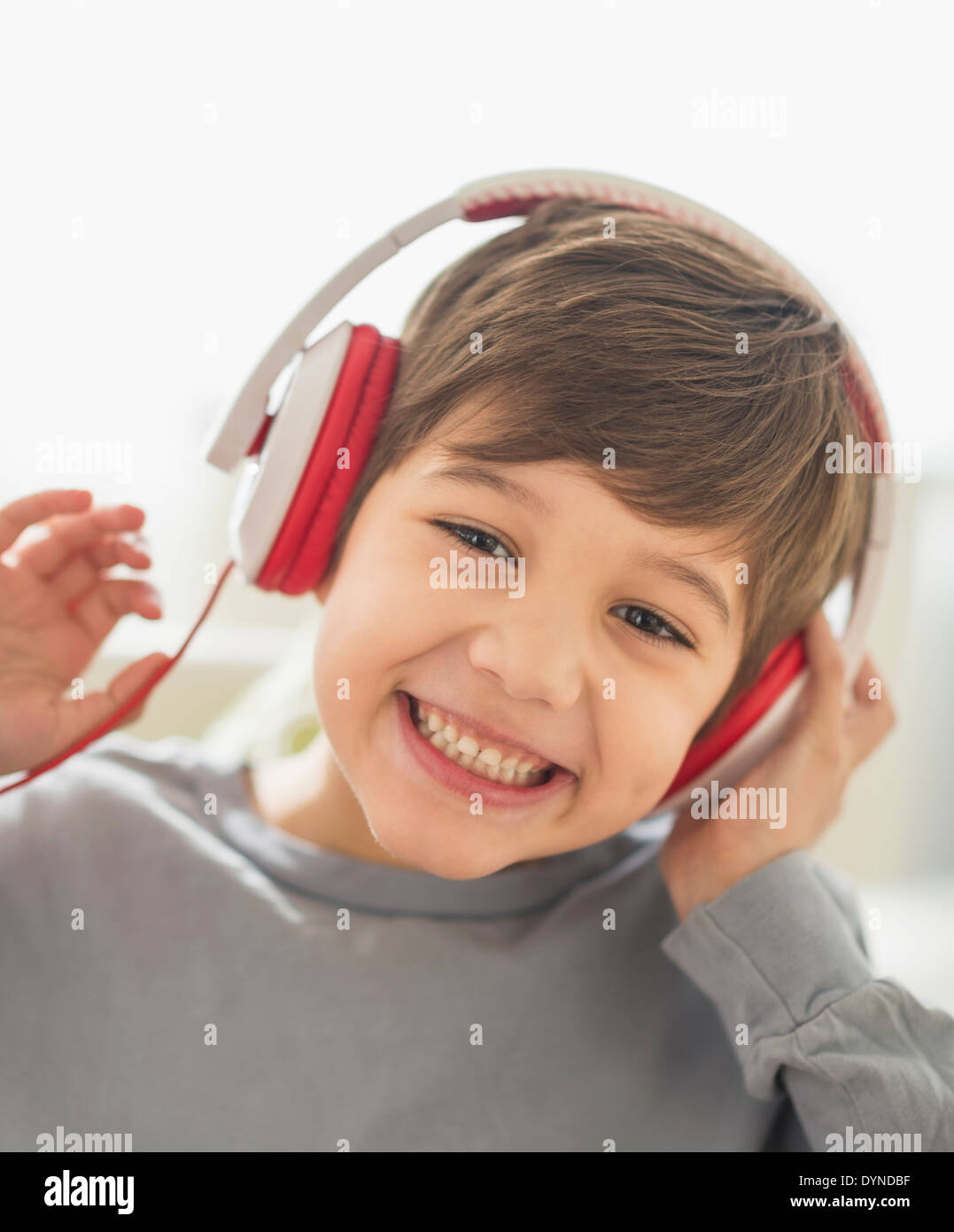 Close up boy listening music hi-res stock photography and images - Alamy