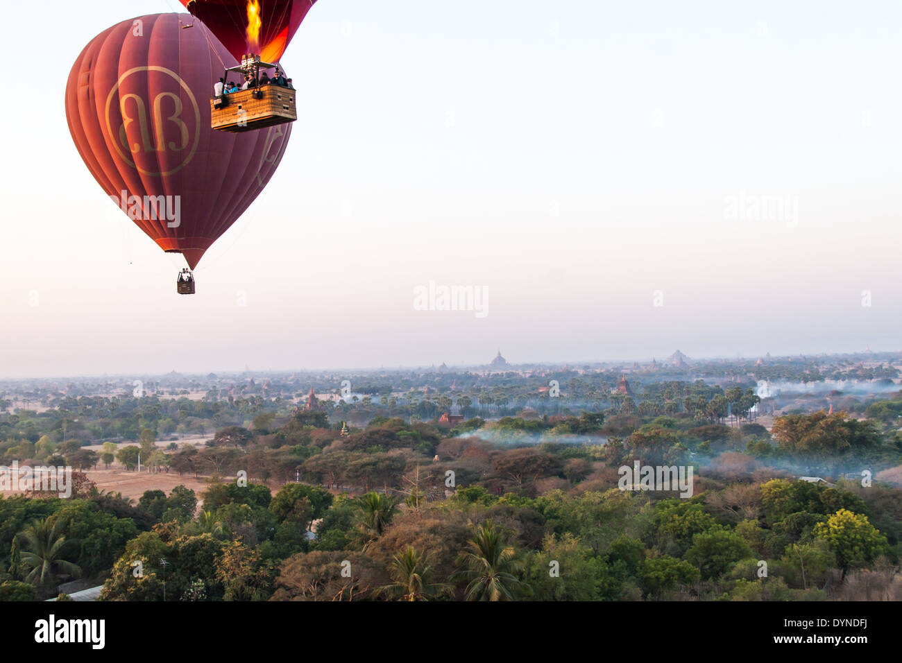 hot air balloon over old town Bagan Myanmar Burma Stock Photo - Alamy