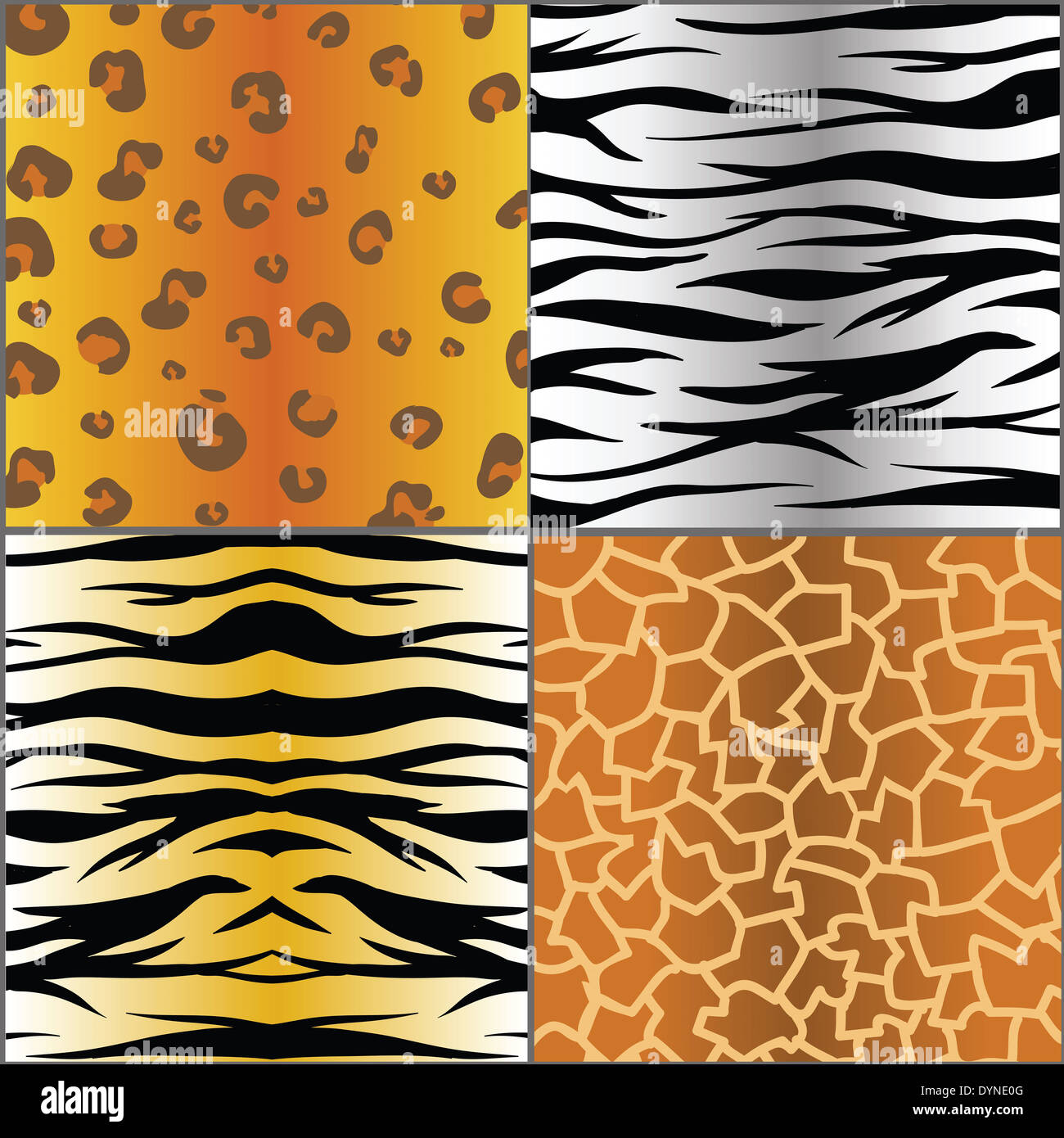 colorful illustration with set of animal skins for your design Stock ...