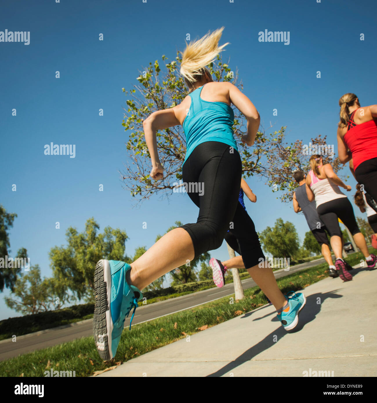 People jogging together outdoors Stock Photo - Alamy