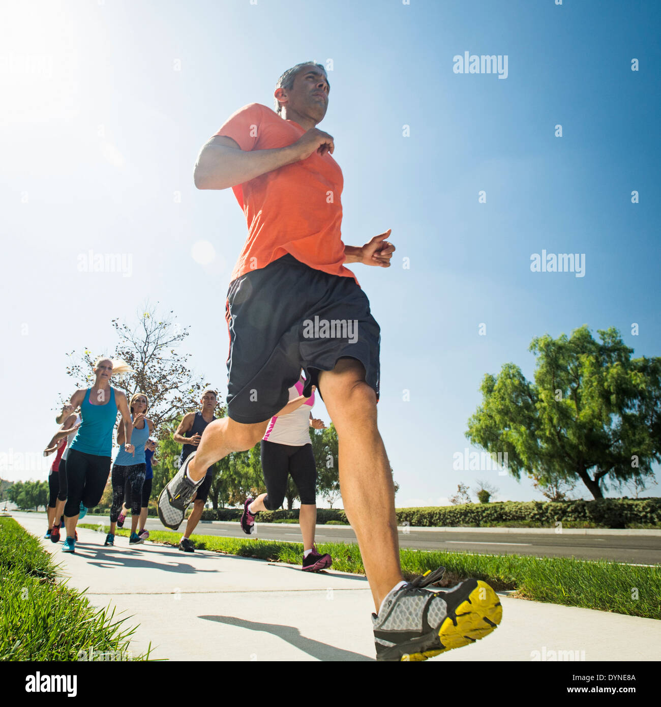 People jogging together outdoors Stock Photo - Alamy