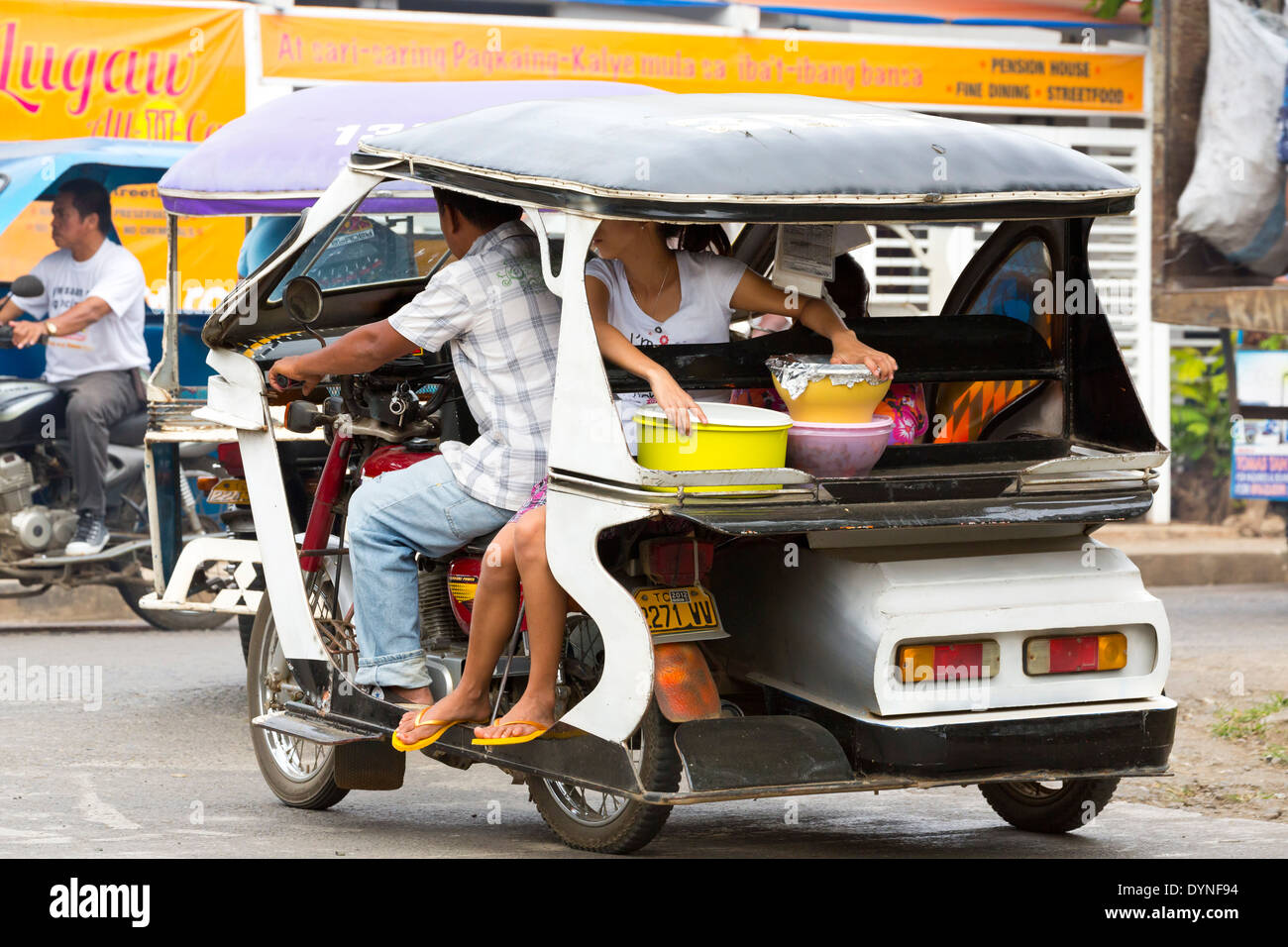 Typical Tricycle in Puerto Princesa, Palawan, Philippines Stock Photo ...