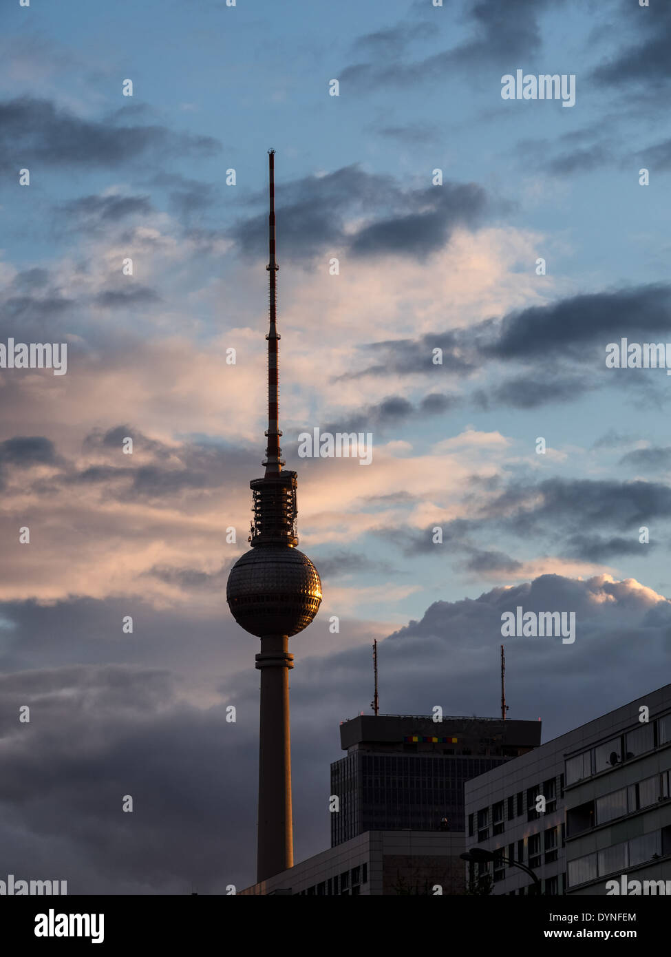 Television tower in Berlin mitte at sunset, Germany Stock Photo - Alamy