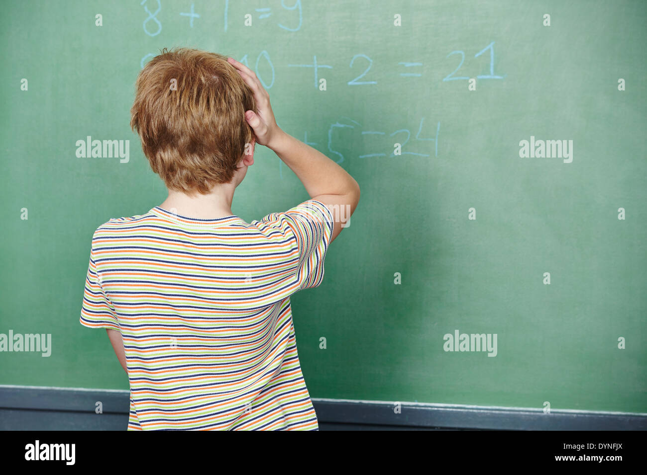 Child math problem blackboard hi-res stock photography and images - Alamy
