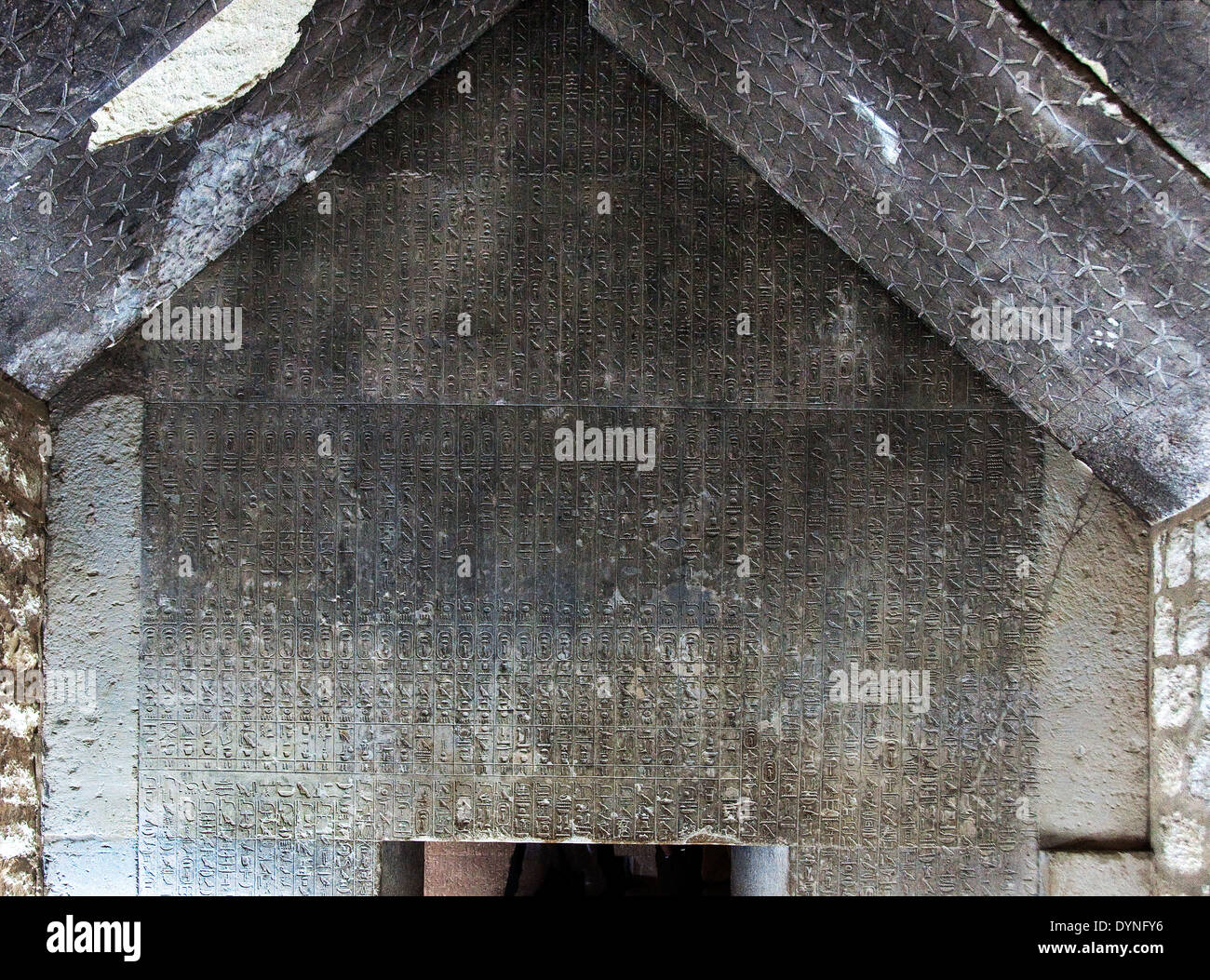 Pyramid of Teti (VI dyn.). Pyramids texts carved on walls Stock Photo ...