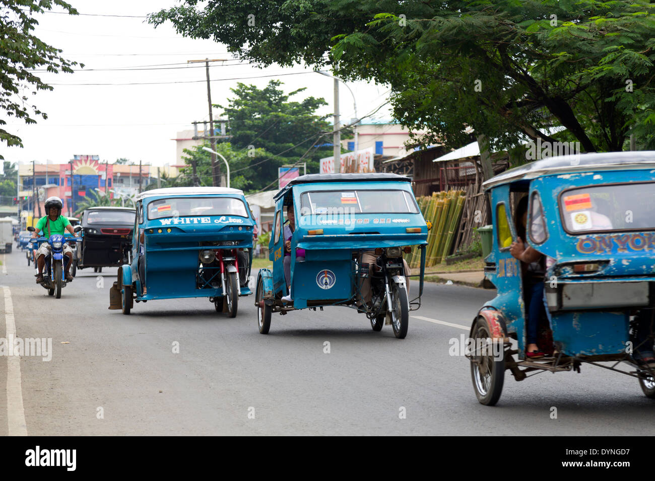 Typical Tricycles in Puerto Princesa, Palawan, Philippines Stock Photo ...