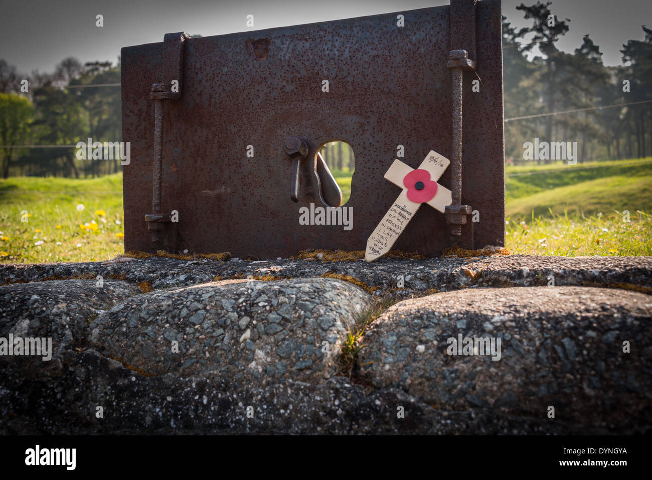 First World War trench firing step shield, Vimy Ridge trench ...