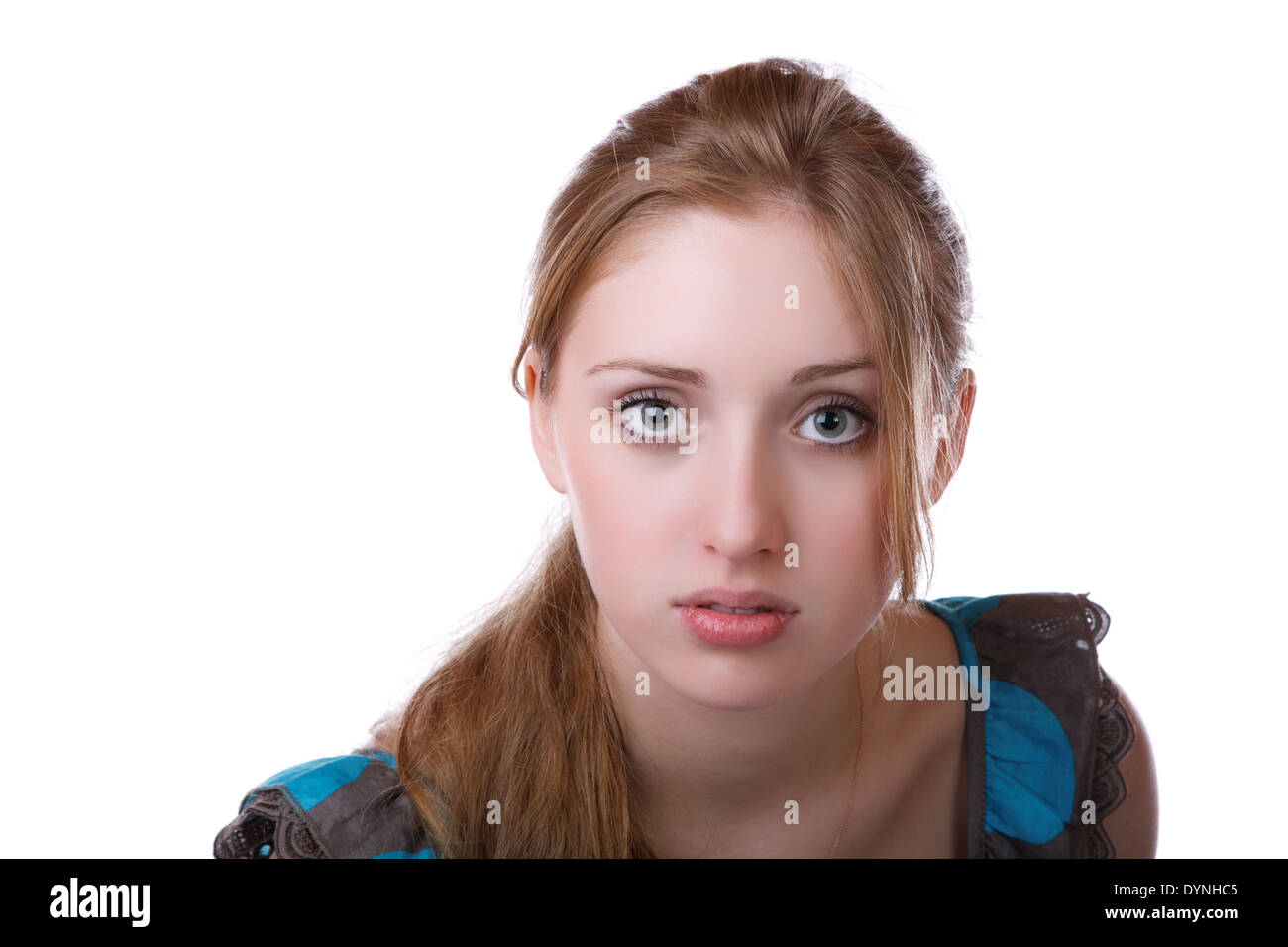 portrait of the girl isolated on a white background Stock Photo - Alamy