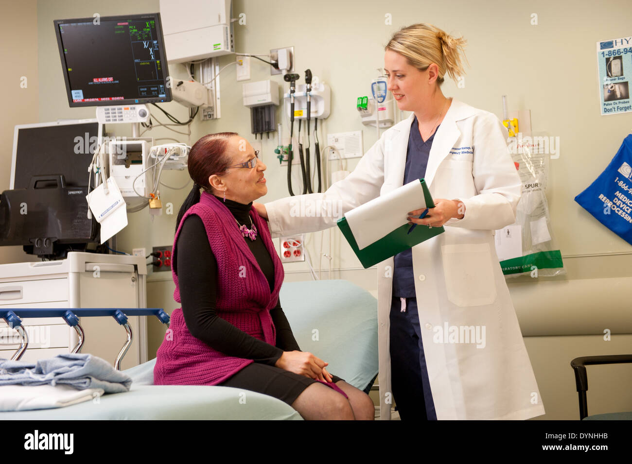 Female Doctor with Patient in an Emergency Department in Baltimore, MD ...