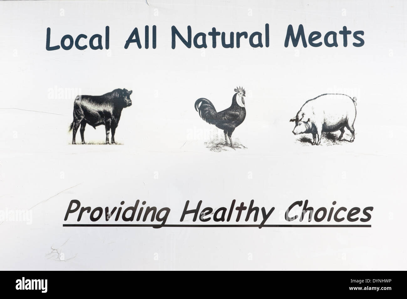 Sign advertising meat for sale at the Waverly Farmers Market in ...