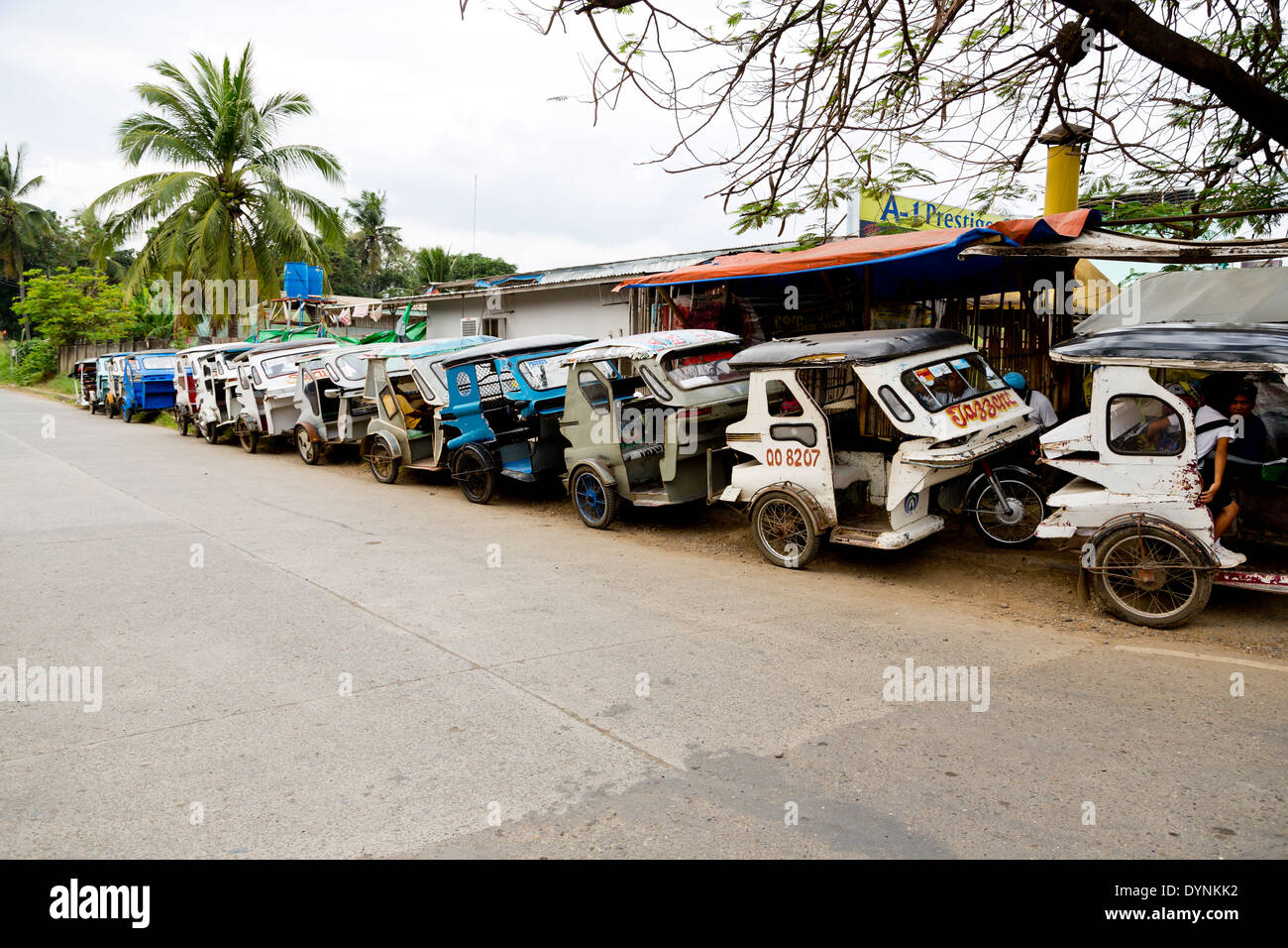 Typical Tricycles in Puerto Princesa, Palawan, Philippines Stock Photo ...