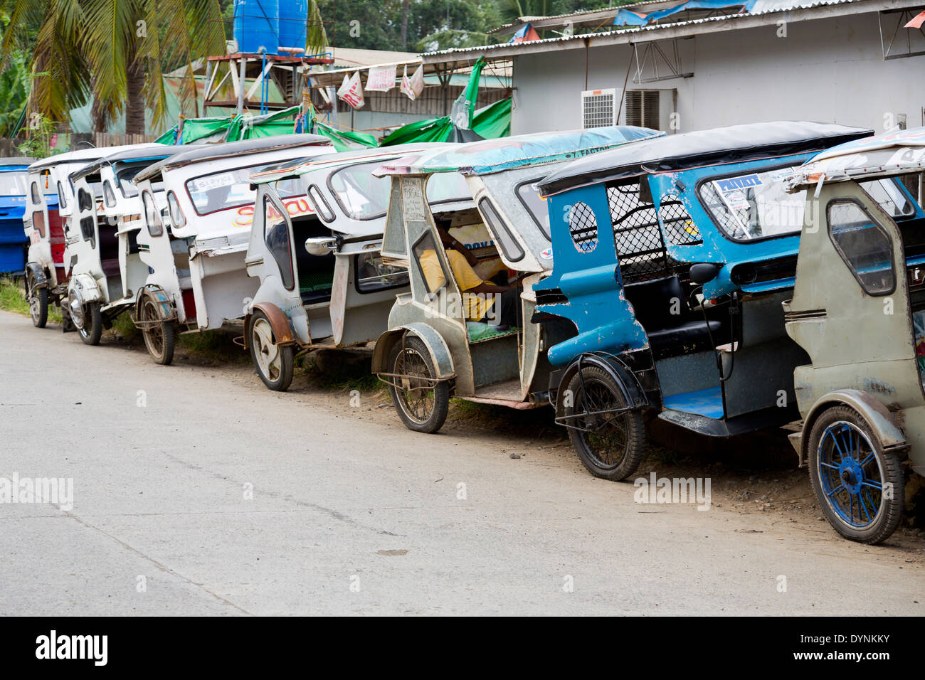 Typical Tricycles in Puerto Princesa, Palawan, Philippines Stock Photo ...