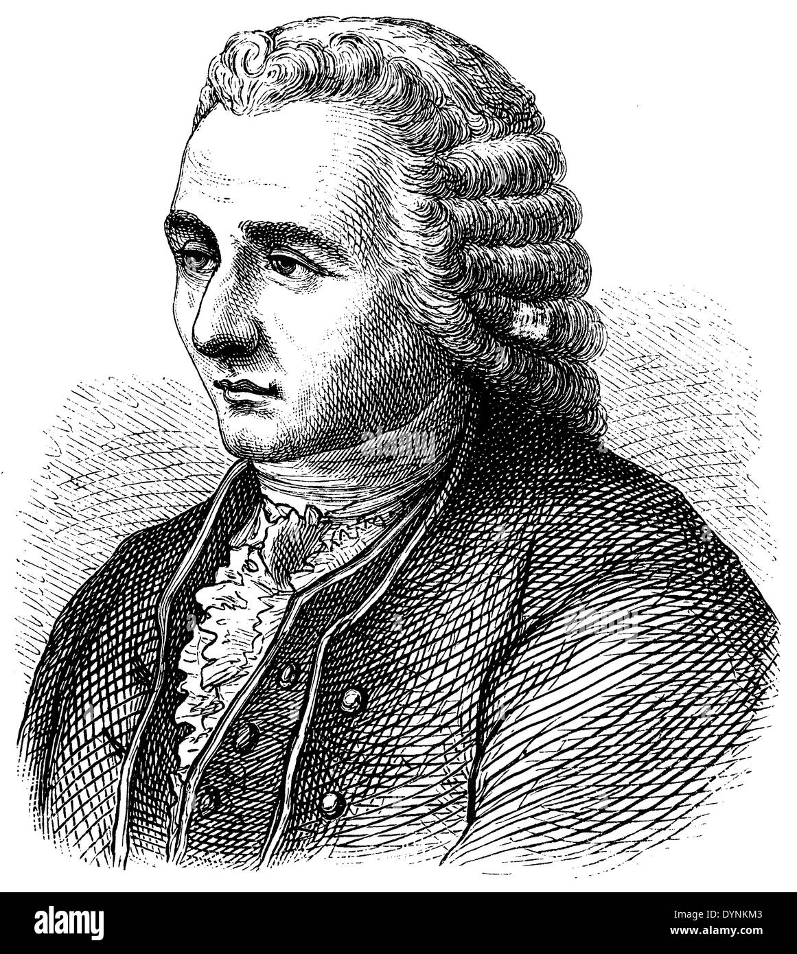 Portrait of jean jacques rousseau Black and White Stock Photos & Images ...