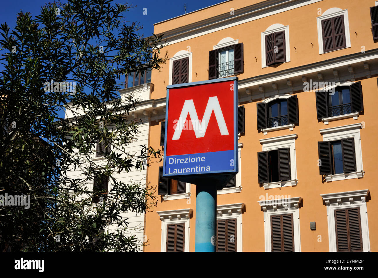 Italy, Rome, Via Cavour, metro sign Stock Photo - Alamy