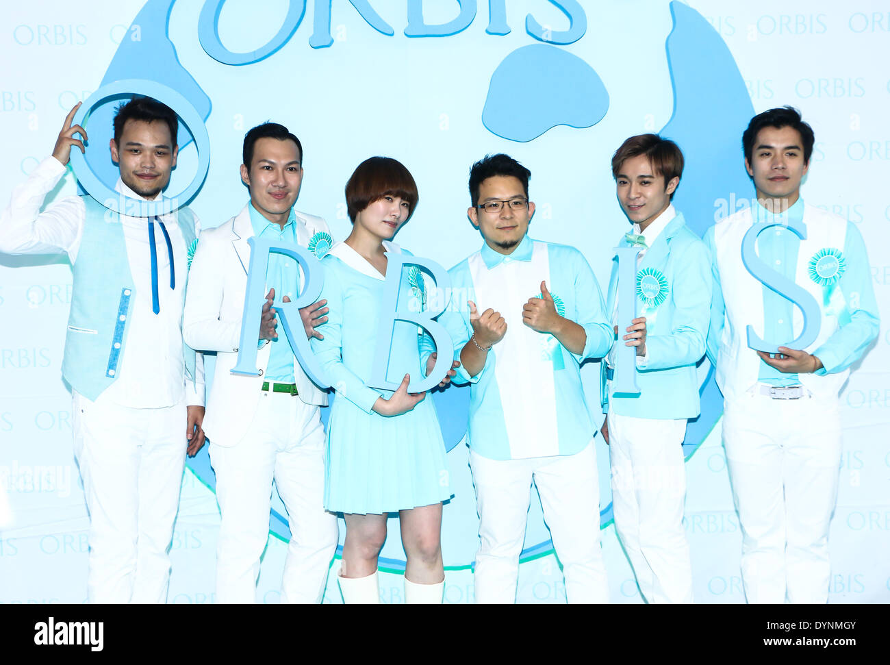 Taipei. 22nd Apr, 2014. Taiwan band Sodagreen attend promote brand ...