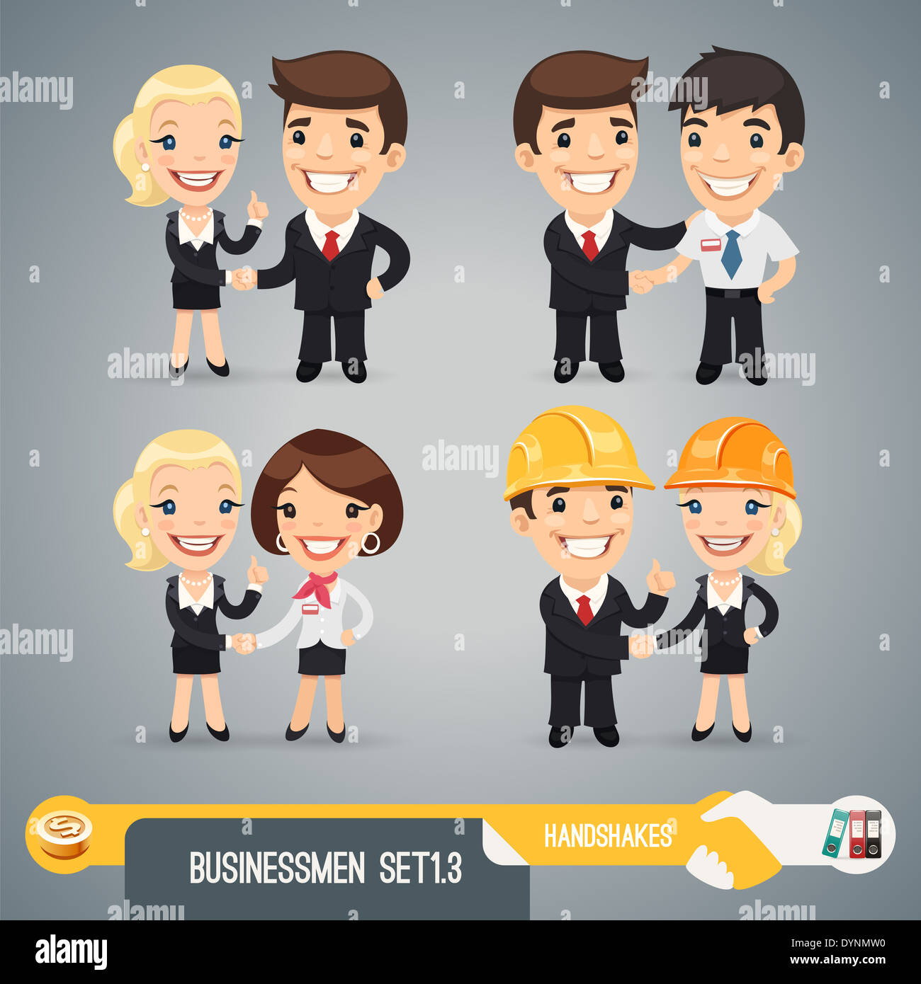 Businessmans Cartoon Characters Set1.3 Stock Photo - Alamy