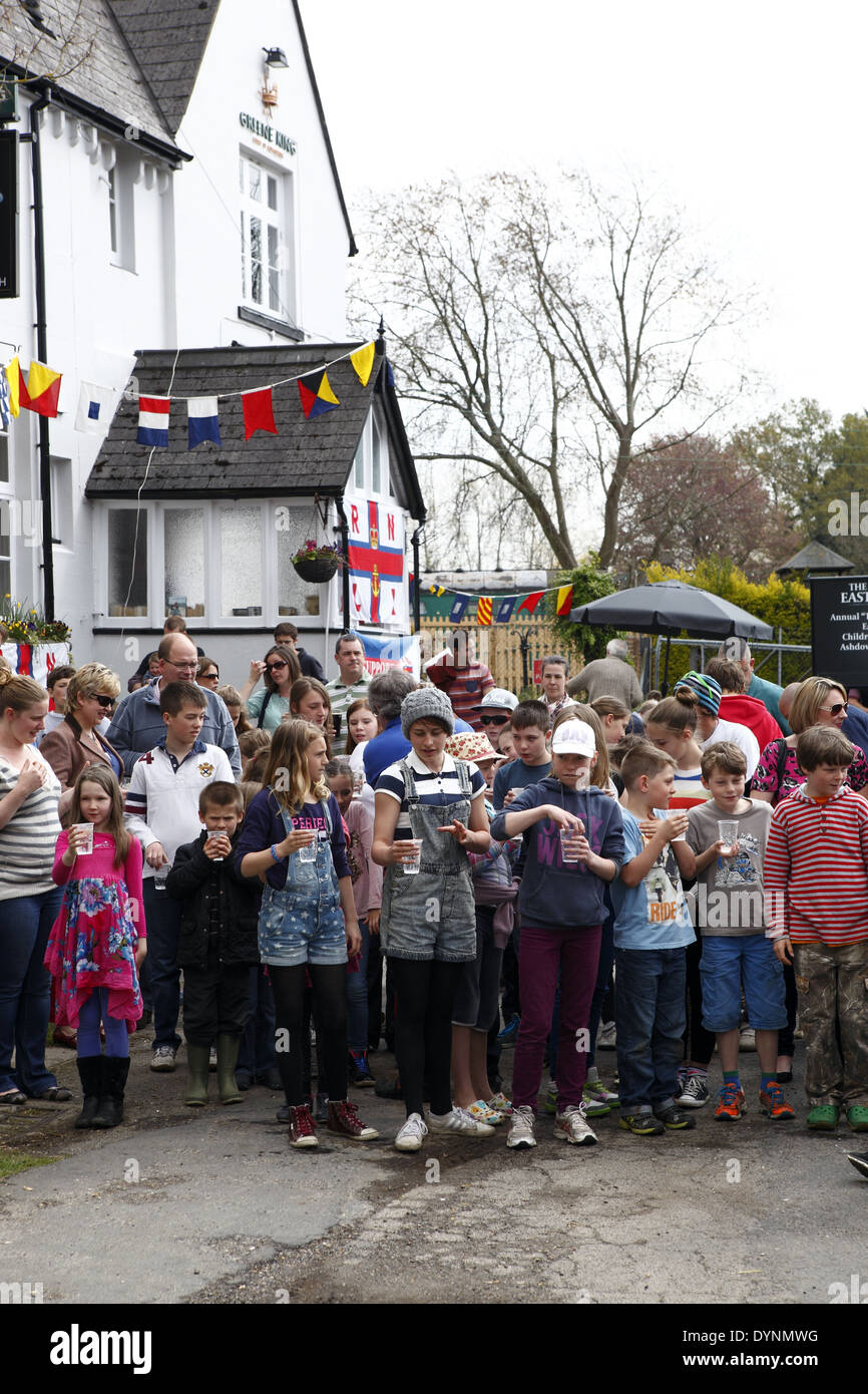 The quirky annual village Tommy Trot Beer Race held Easter Monday at ...