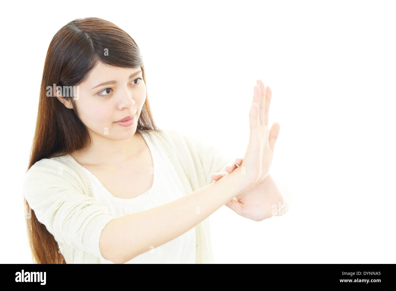 A woman doing skin care Stock Photo - Alamy