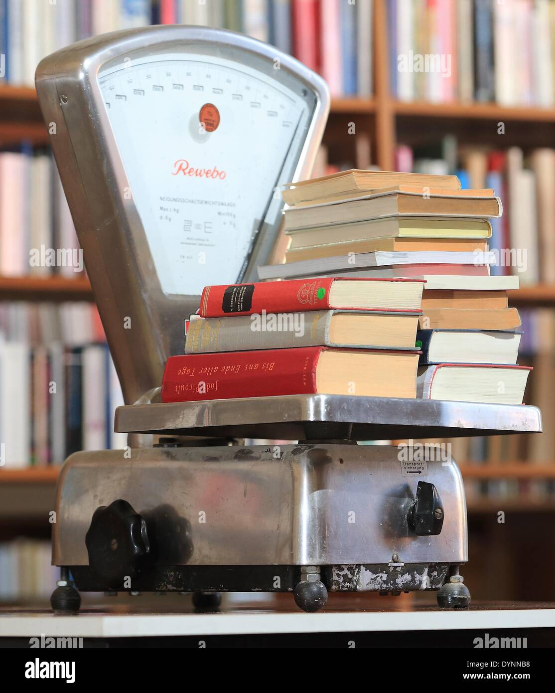 Books are weighed for World Book Day in the former municipal library in ...