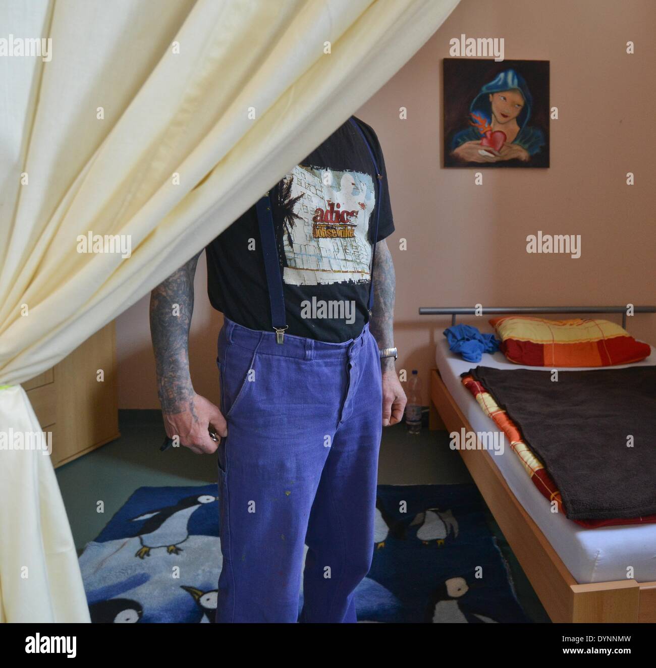 An inmate is pictured in his living area of the preventive detention ...