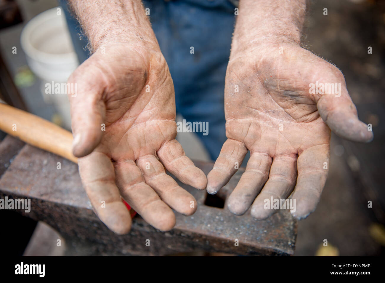 Blacksmith's hands Boonsboro MD Stock Photo - Alamy