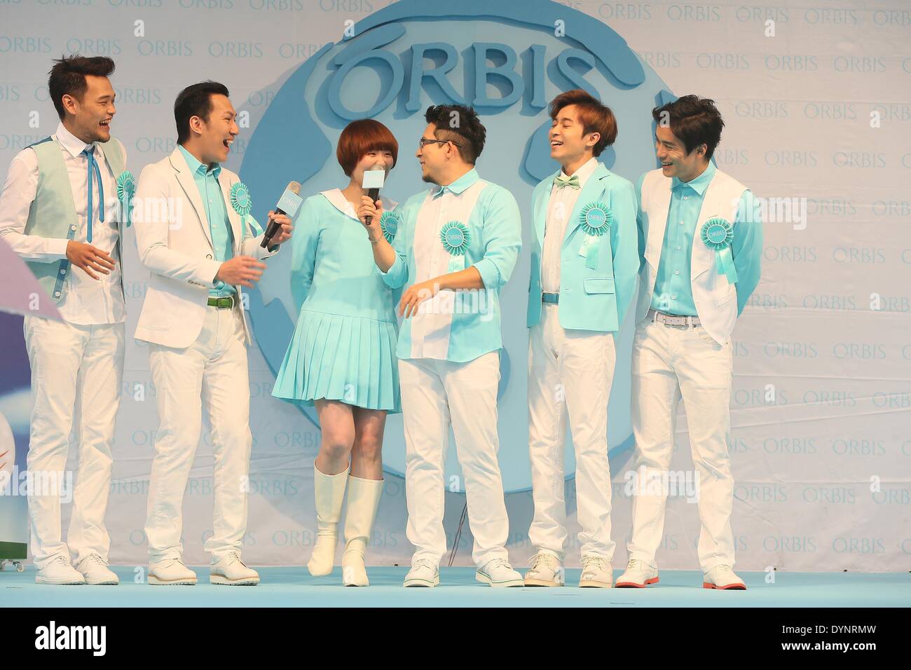Taipei. 22nd Apr, 2014. Taiwan band Sodagreen attend promote brand ...
