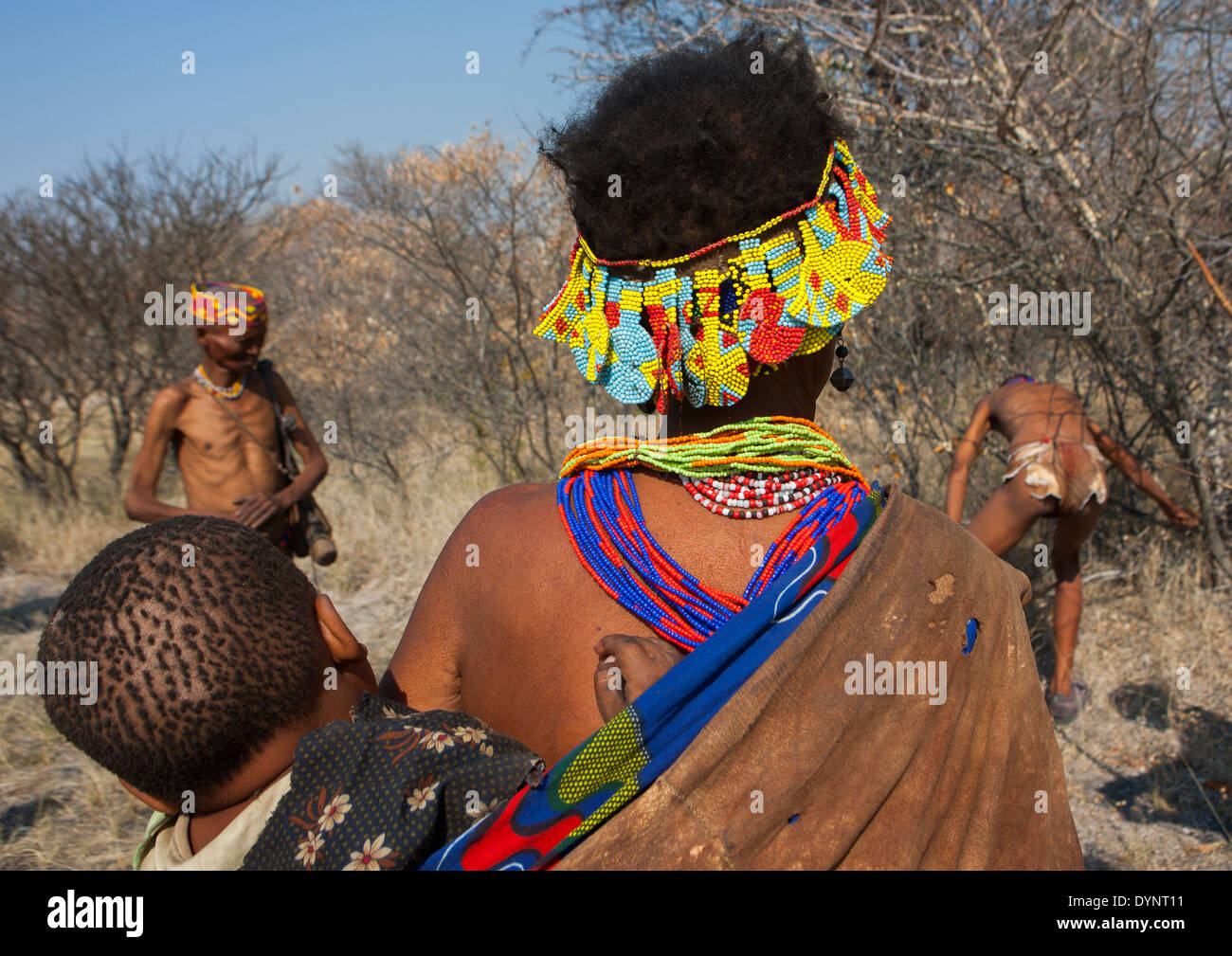 Bushman Woman With Child, Tsumkwe, Namibia Stock Photo - Alamy