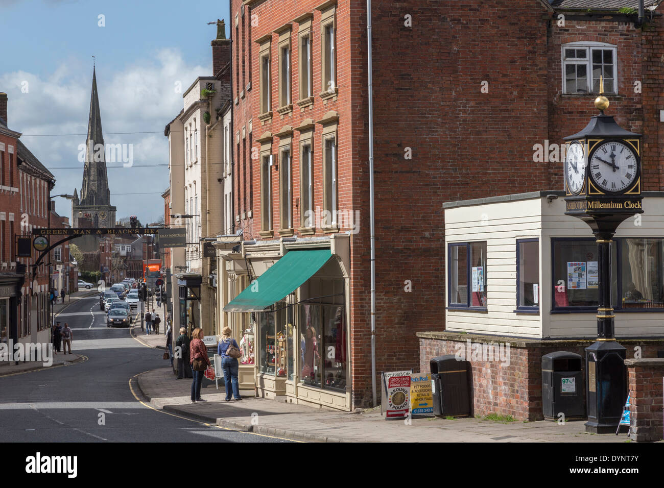 ashbourne town centre derbyshire england uk Stock Photo - Alamy