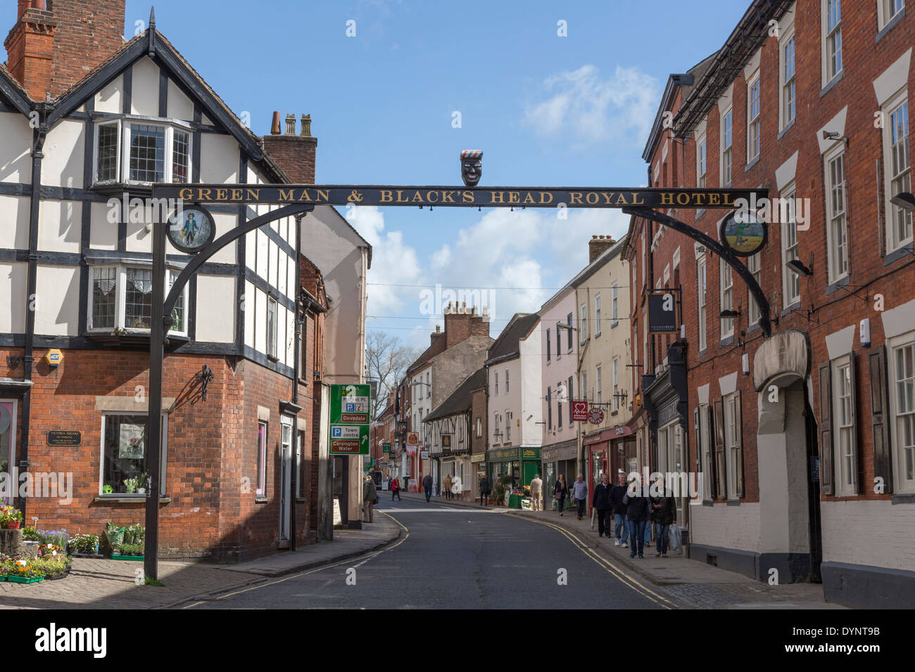 ashbourne town centre derbyshire england uk Stock Photo - Alamy