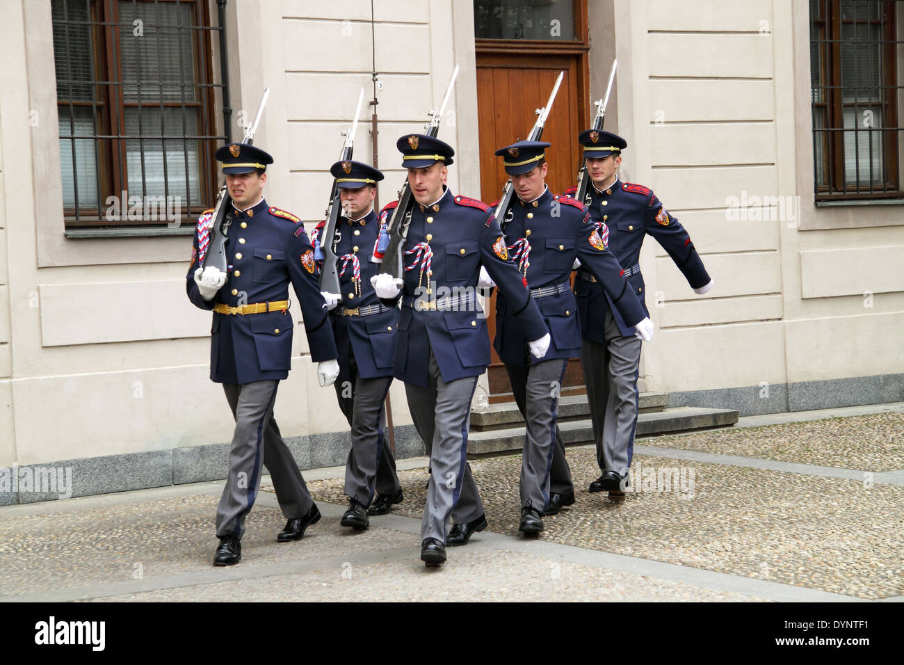 Prague castle guard mounting hi-res stock photography and images - Alamy