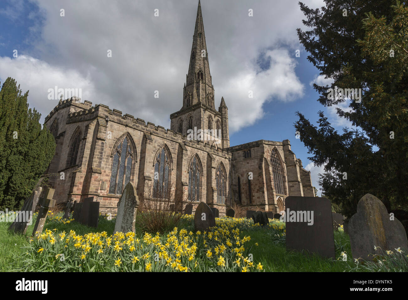 st oswalds church ashbourne derbyshire england uk Stock Photo - Alamy