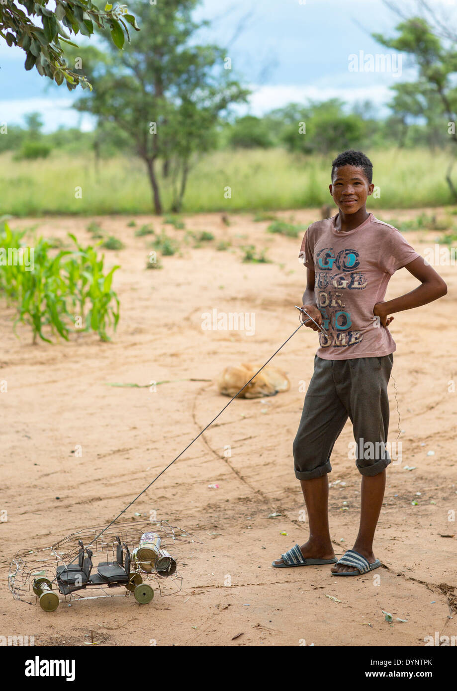 Bushman Child With A Car Toy, Tsumkwe, Namibia Stock Photo - Alamy