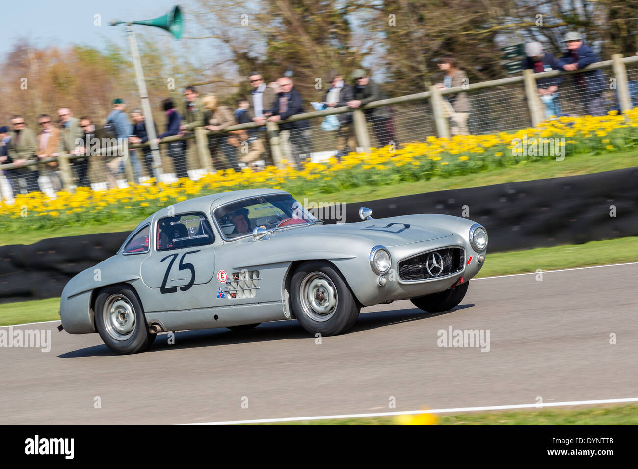 1955 Mercedes-Benz 300SL "Gullwing" with driver Jochen Mass, Peter ...