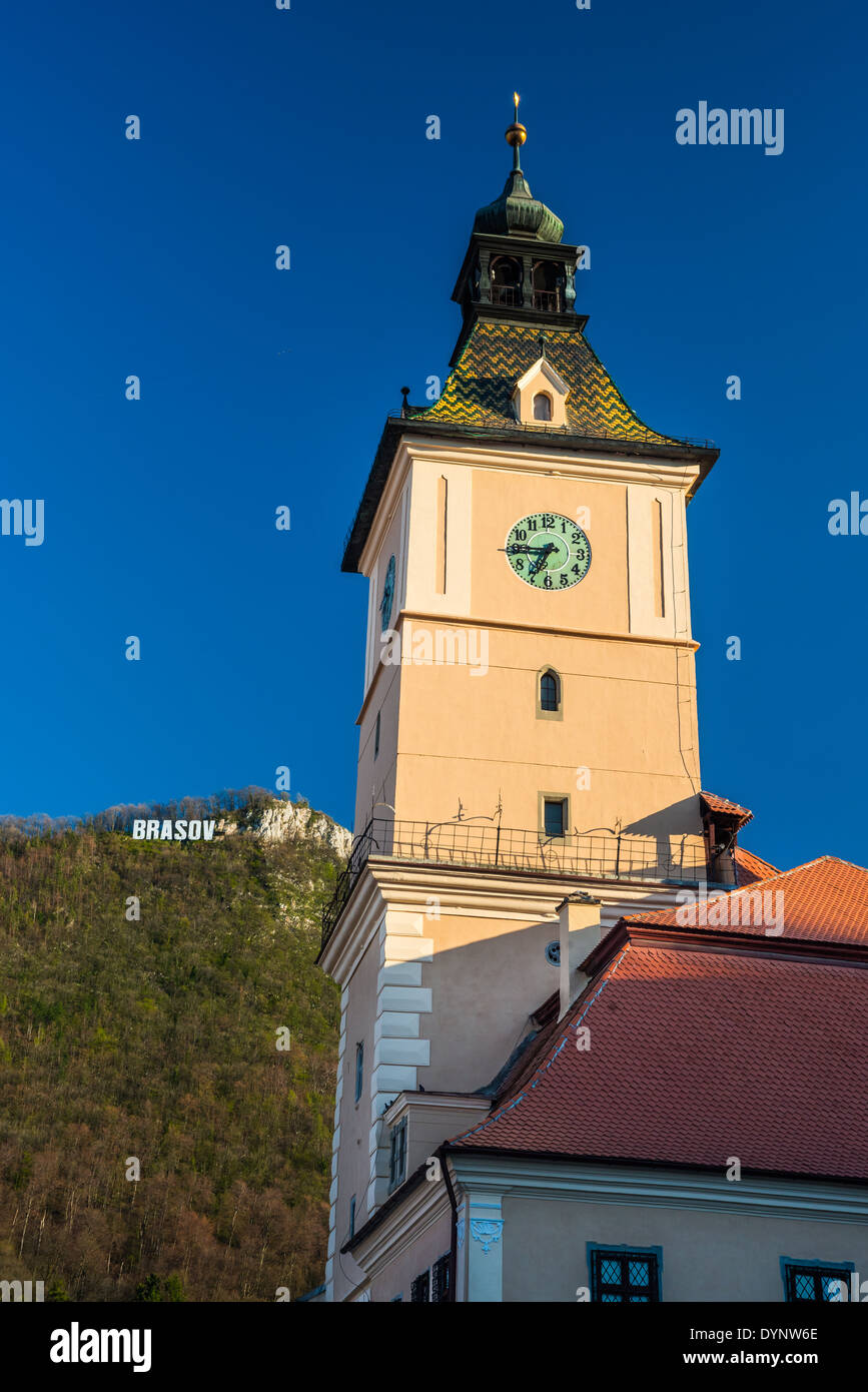 Brasov. Romania. Tower of Council House (15th century) and Tampa ...